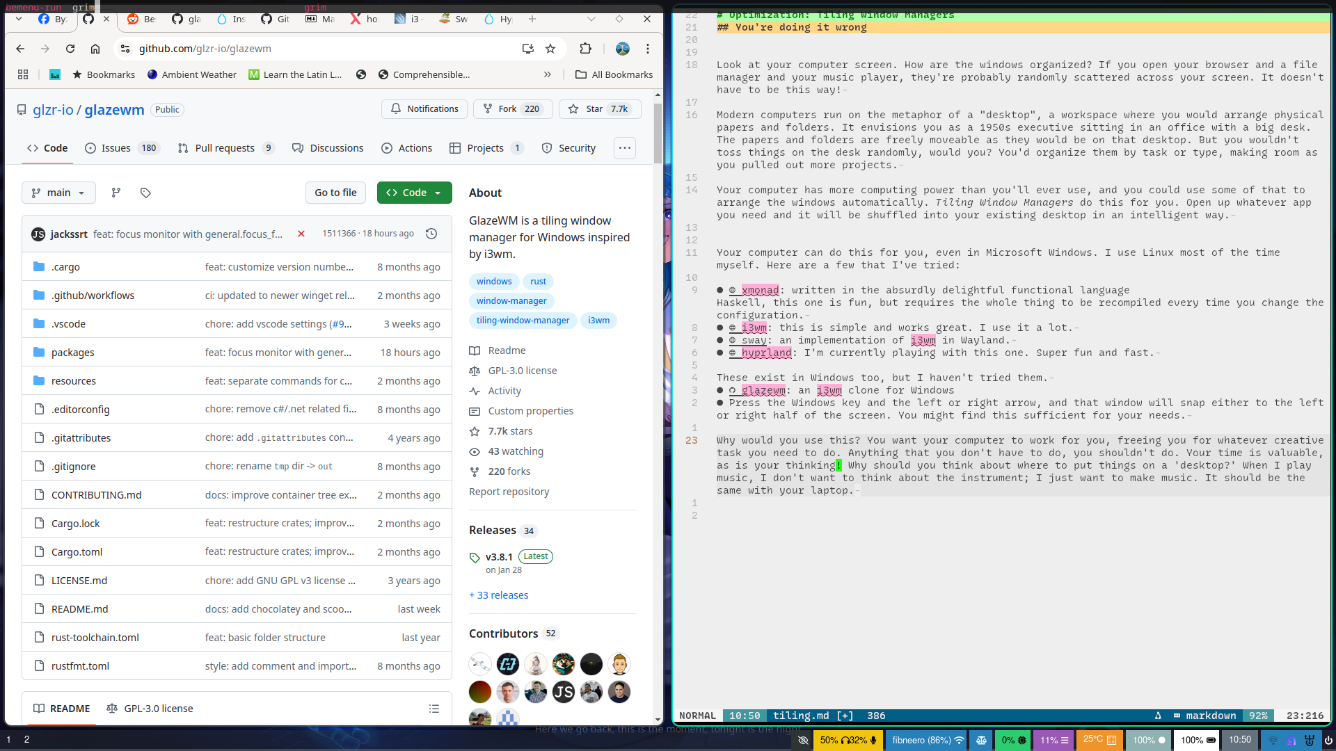 Optimize with Tiling Window Managers